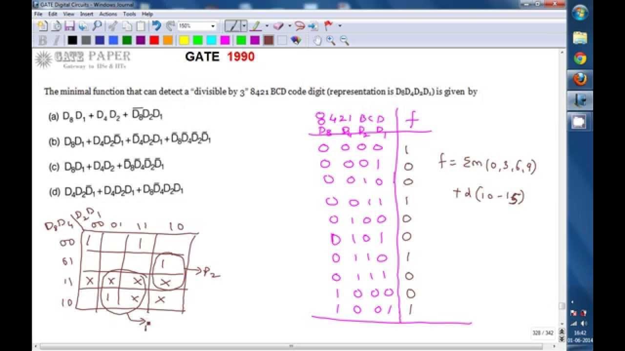 GATE 1990 ECE Minimal function that can be divisible by 3 in 8421 BCD code - YouTube