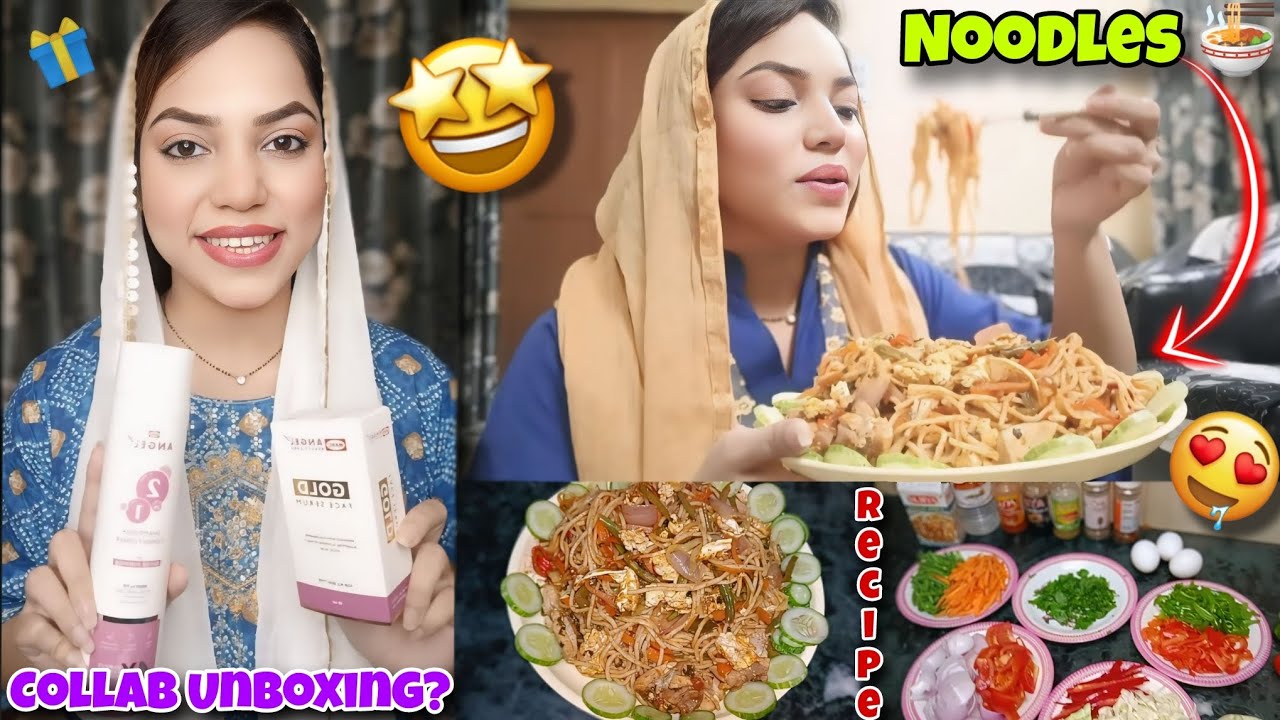 Collab Unboxing🤩| Street Style Chicken Noodles+Chowmein😍|chinese food👌 ...