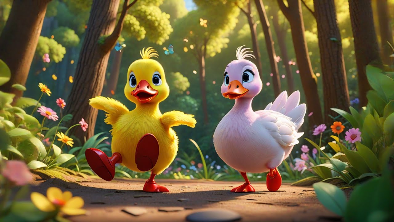 Four Dancing Ducks Wiggle Their Feet | Duck Song for Kids | Fun ...