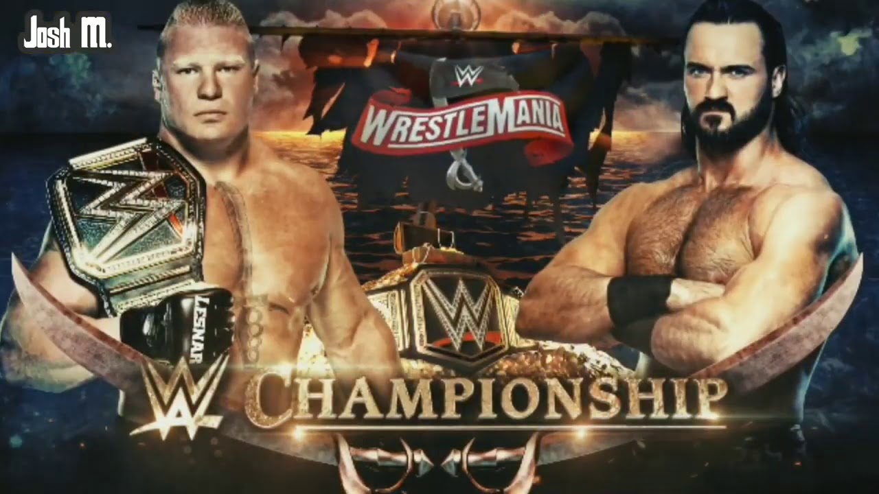 Drew mycentyre vs brock lenard wwe word champion wretlemania 36 - YouTube