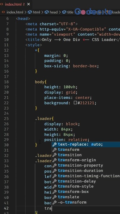 Only -- One Div -- CSS Loader #shorts #animation - YouTube