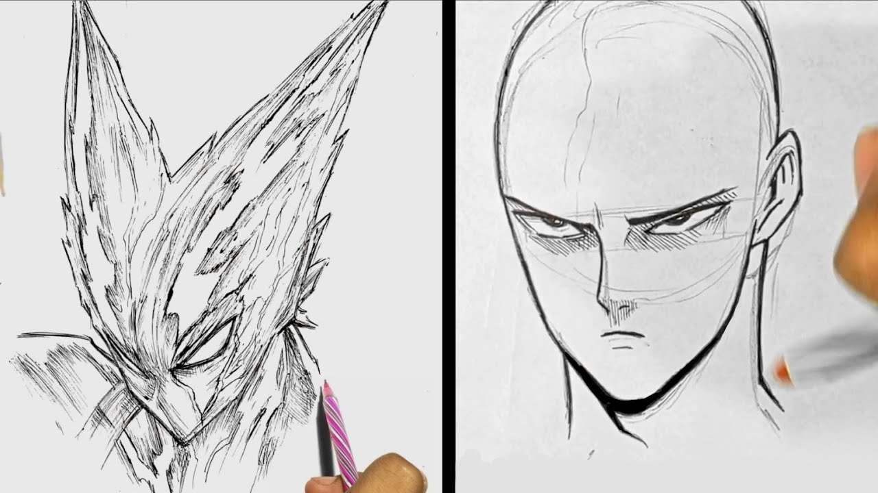How to draw SAITAMA vs GAROU - One Punch Man - YouTube