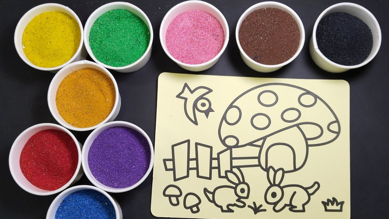 SAND PAINTING~asmr || how to color a picture using color sand (coloring ...