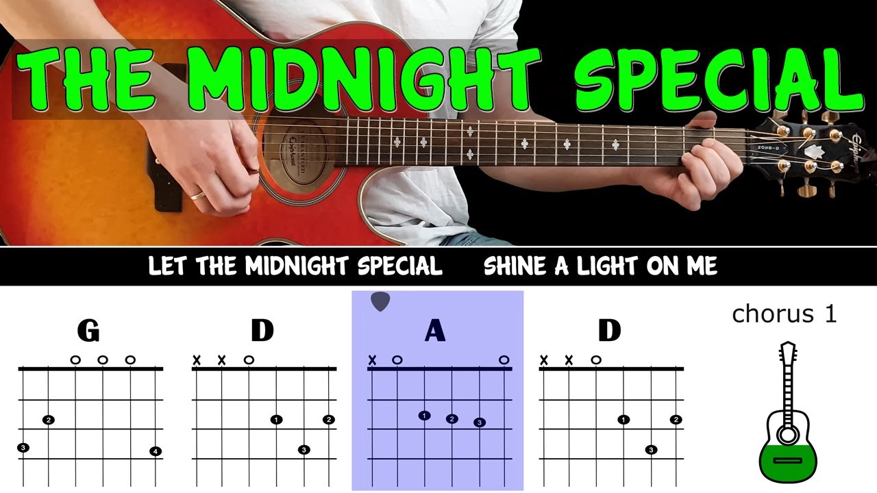 THE MIDNIGHT SPECIAL CCR - Guitar play along on acoustic guitar with ...