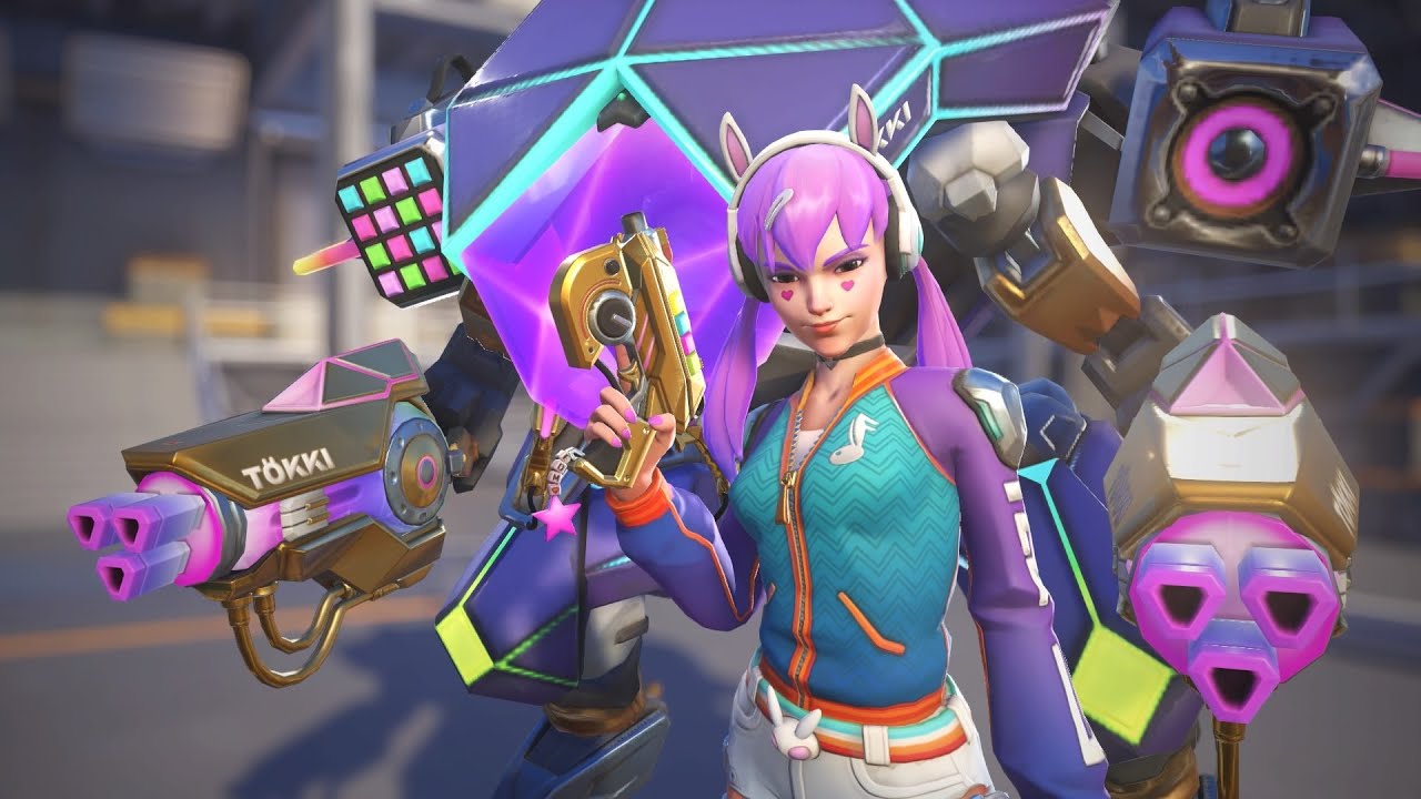 It plays edm music the mech showcasing dva's newest overwatch 2 skin ...