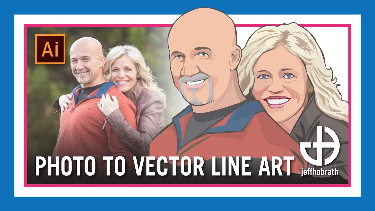 Portrait Photo to Vector Line Art Quick Time Lapse in Adobe Illustrator ...