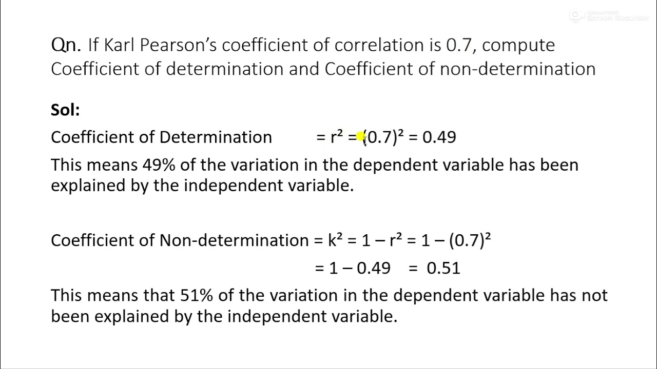 QT 2 6 Coefficient of Determination & Non-determination - YouTube
