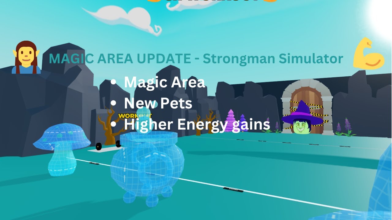 MAGIC AREA | Roblox Strongman Simulator Update - YouTube