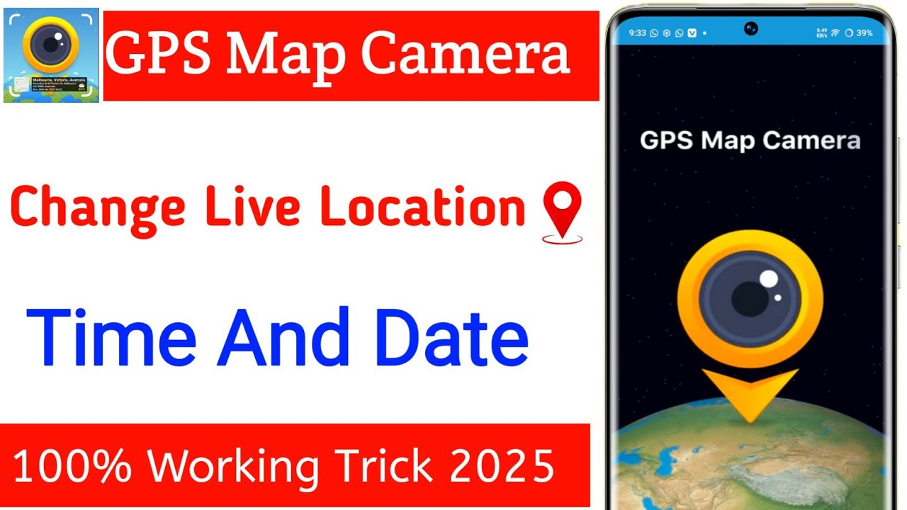 gps map camera me location, date & time kaise change kare || Gps map ...