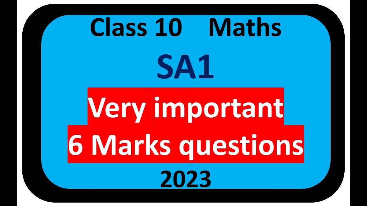 sa1 exam 10th class maths important questions . maths sa1 question ...