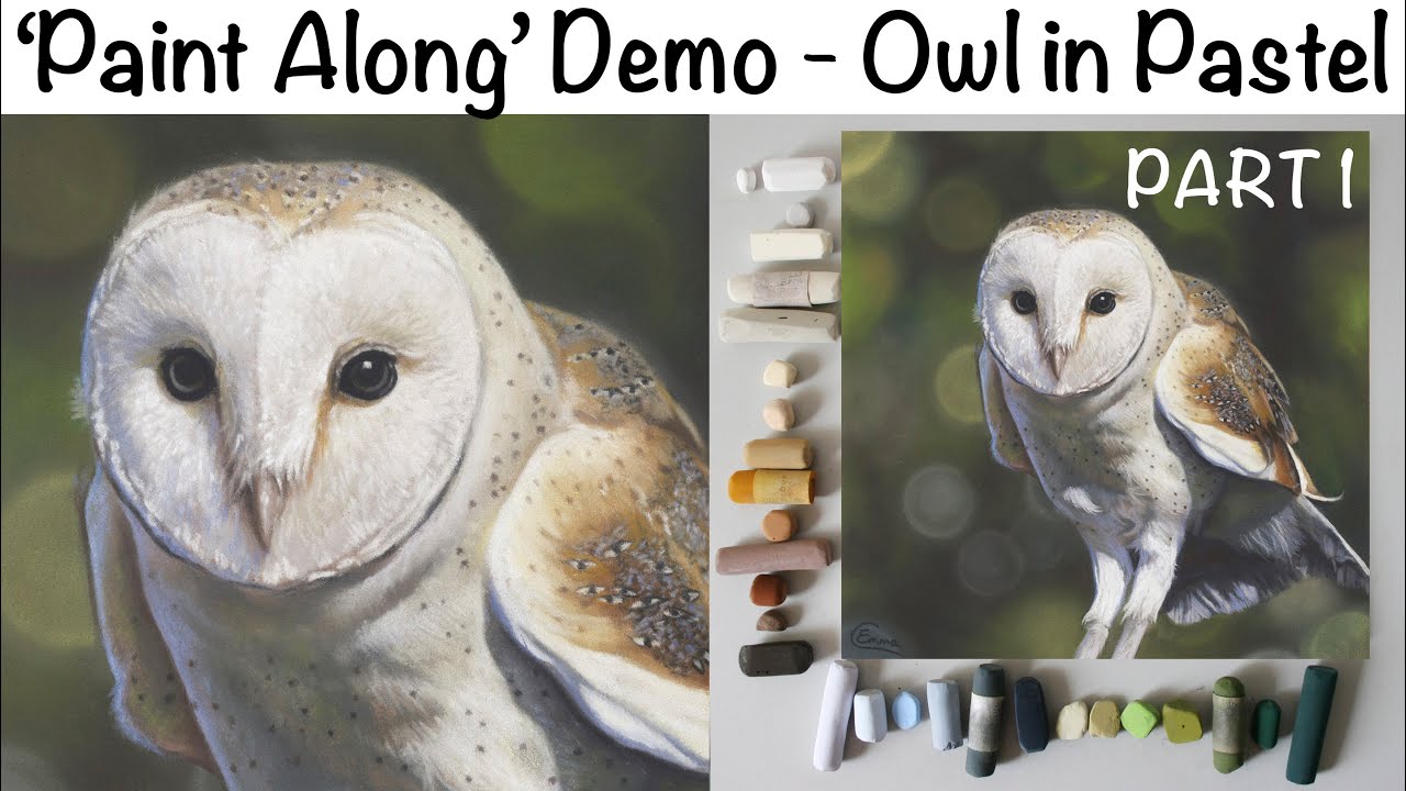 'Paint Along' Demo Owl in Pastel PART 1 - YouTube