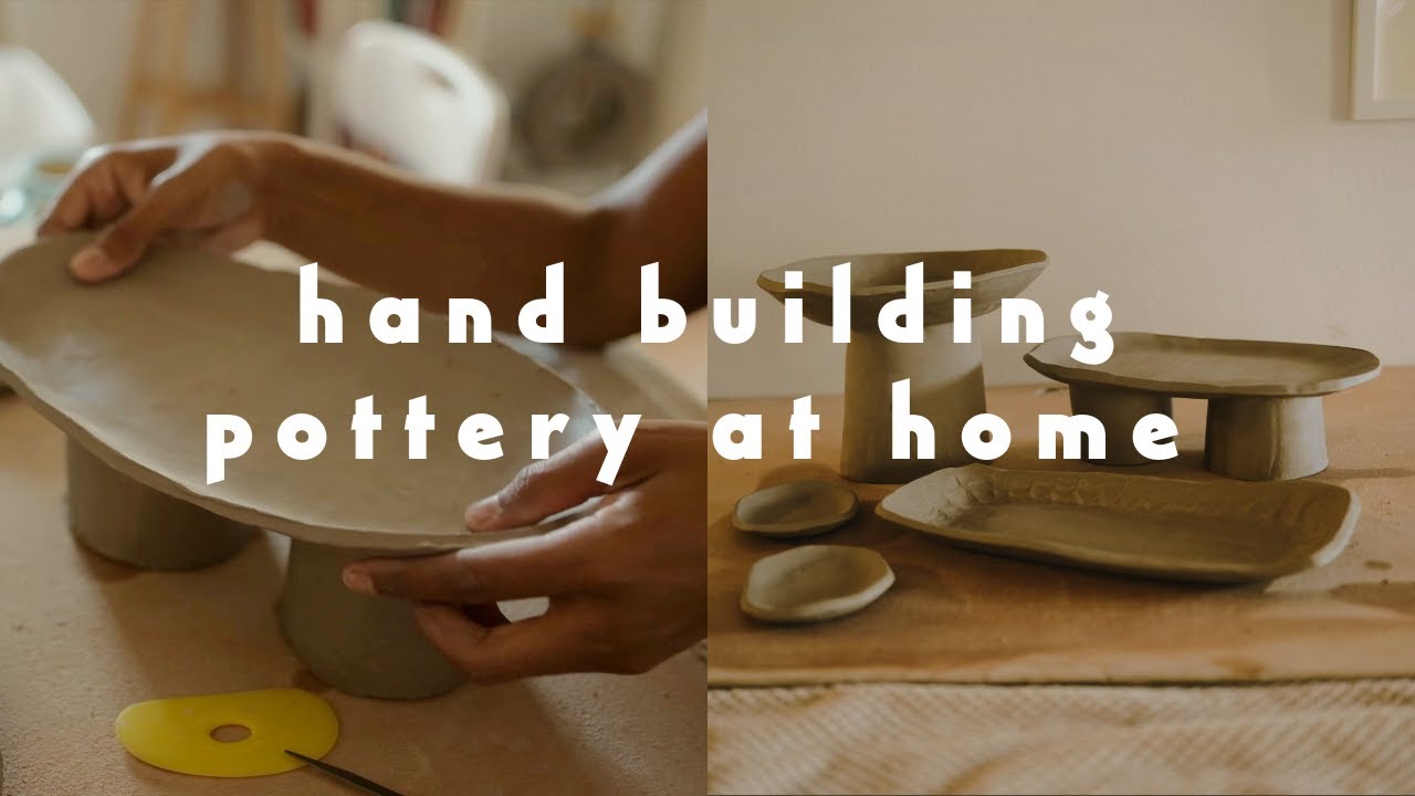 hand building pottery at home from start to finish 〰️ relaxing artist ...