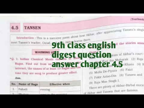 9th class english digest question answer chapter 4.5 TANSEN ...