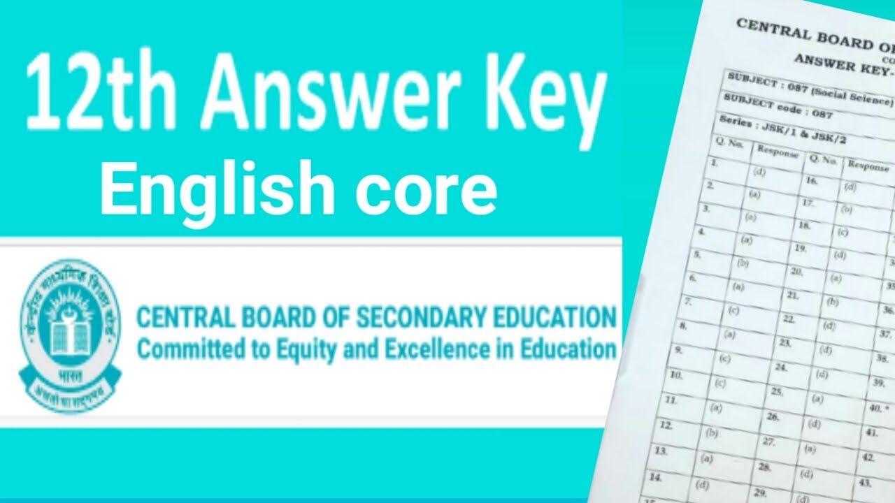 class 12 board exam 2021 english answer key - YouTube