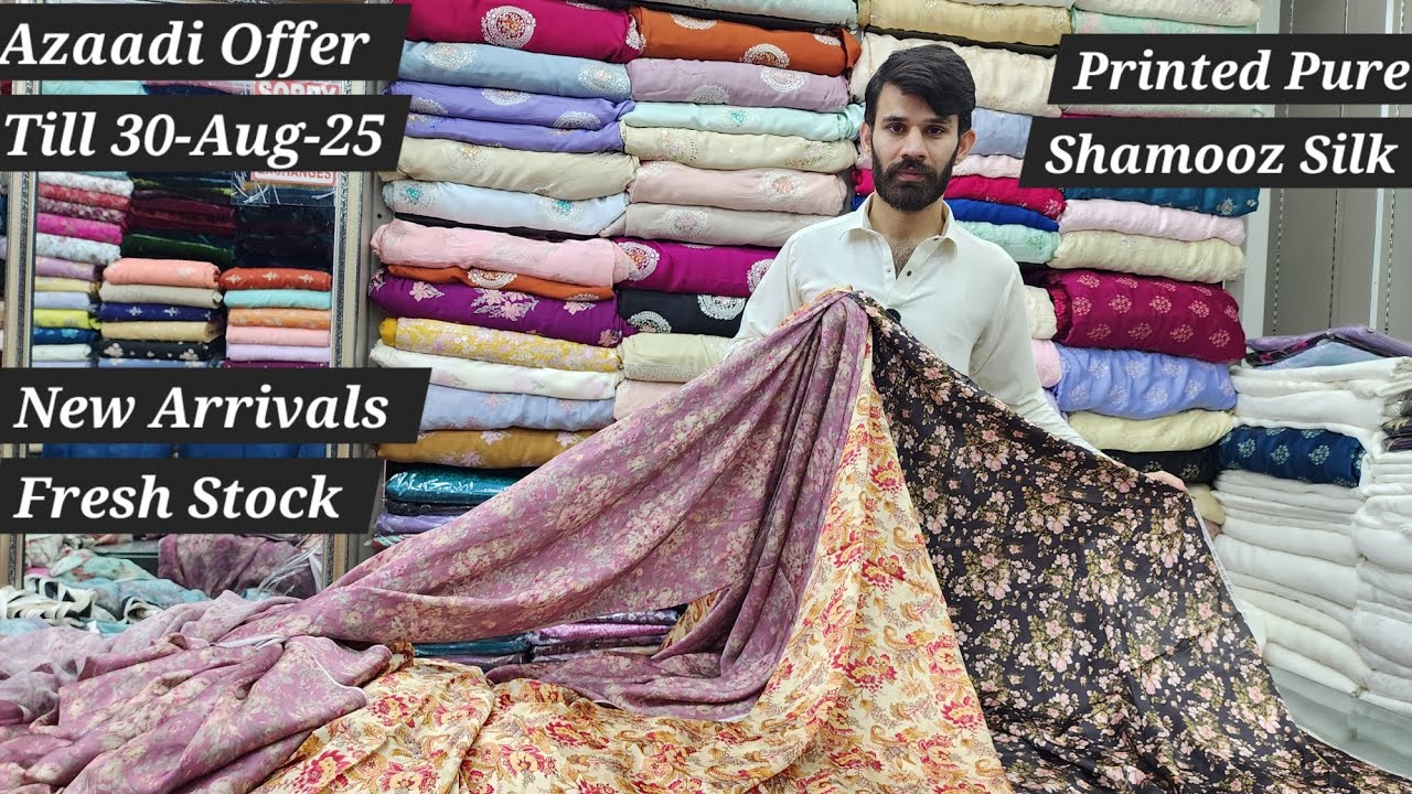 New Fresh Stock Of Pure Korean Shamoz Silk Printed By Sana Fabrics Pure ...