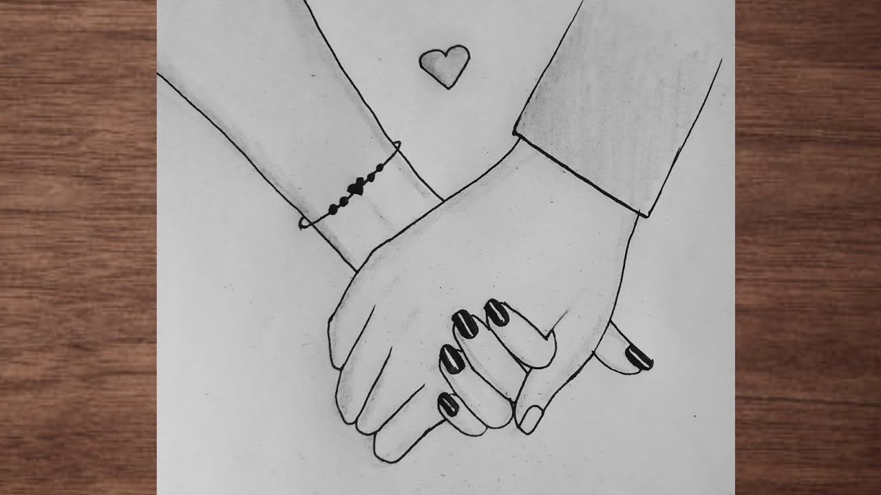 Let's Draw a Romantic Couple Holding Hands Pencil Sketch | Easy Couple ...