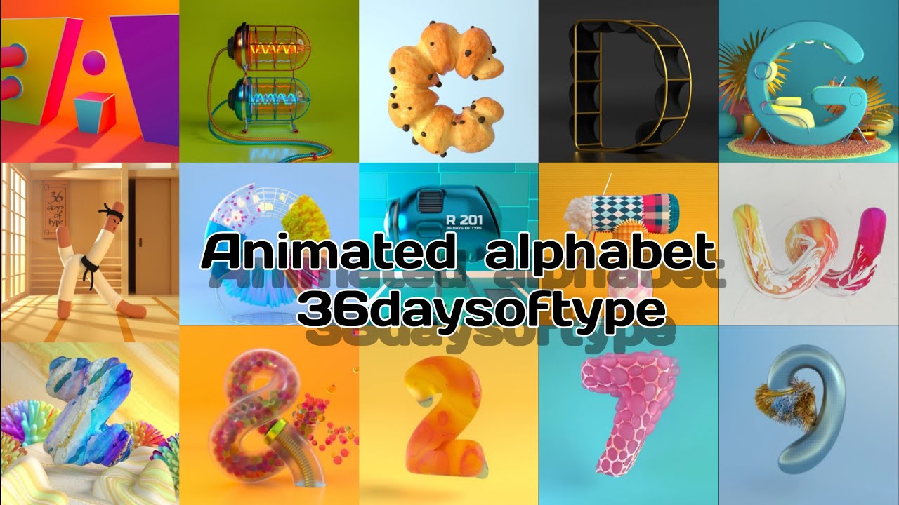 36 days of type 3D style, A-Z alphabet_36days of type. - YouTube