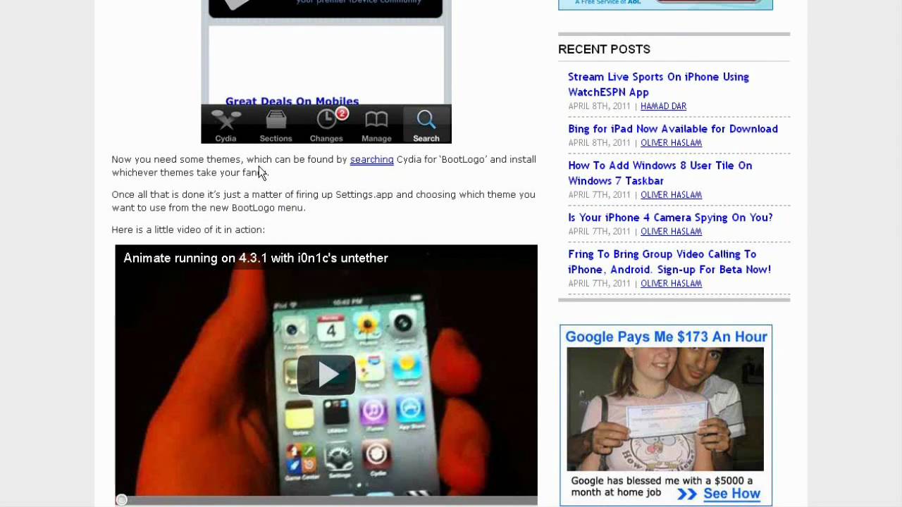 How To Enable Custom Animated Boot Logo On iOS 4.3.1 iPhone, iPad, iPod ...