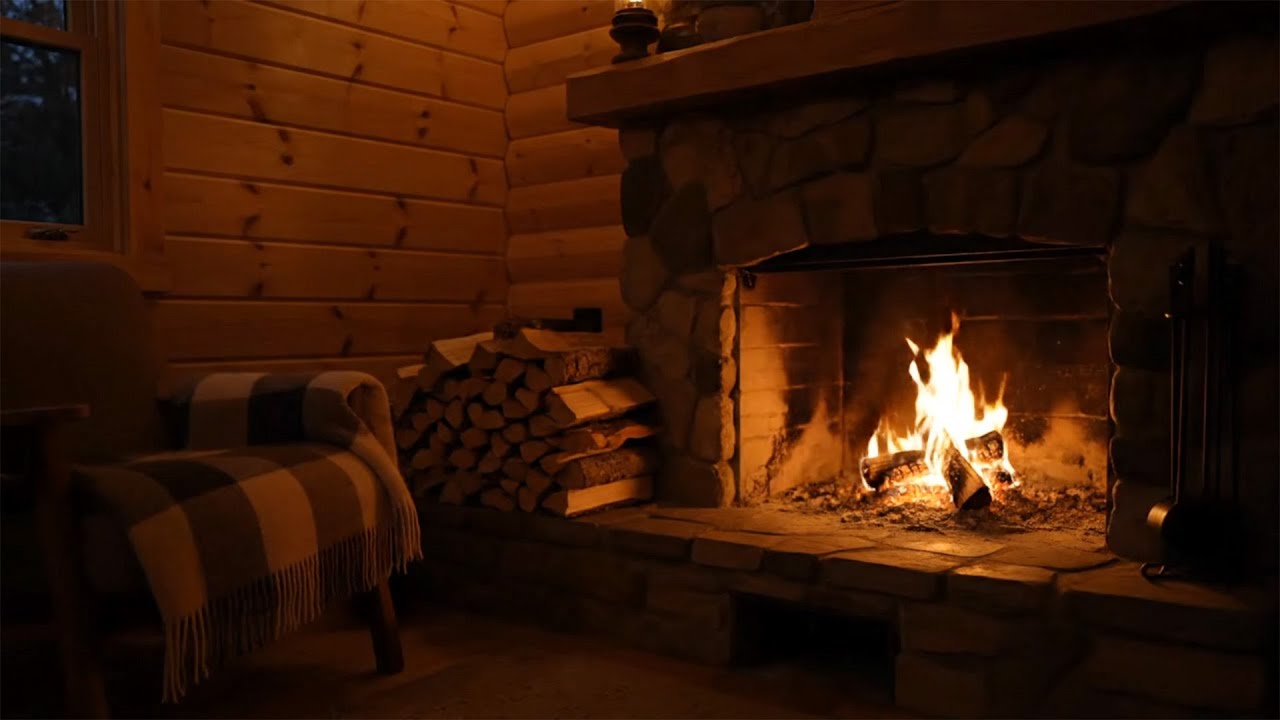 Cozy Cabin Fireplace Sounds 🔥 | Relaxing Fire Crackling for Deep Sleep ...