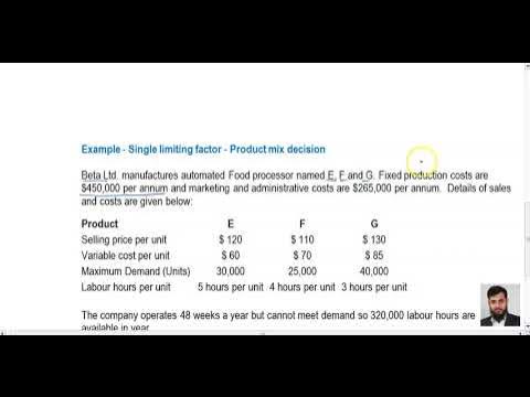 ACCA PM (F5) | Limiting Factor & Linear Programming - YouTube