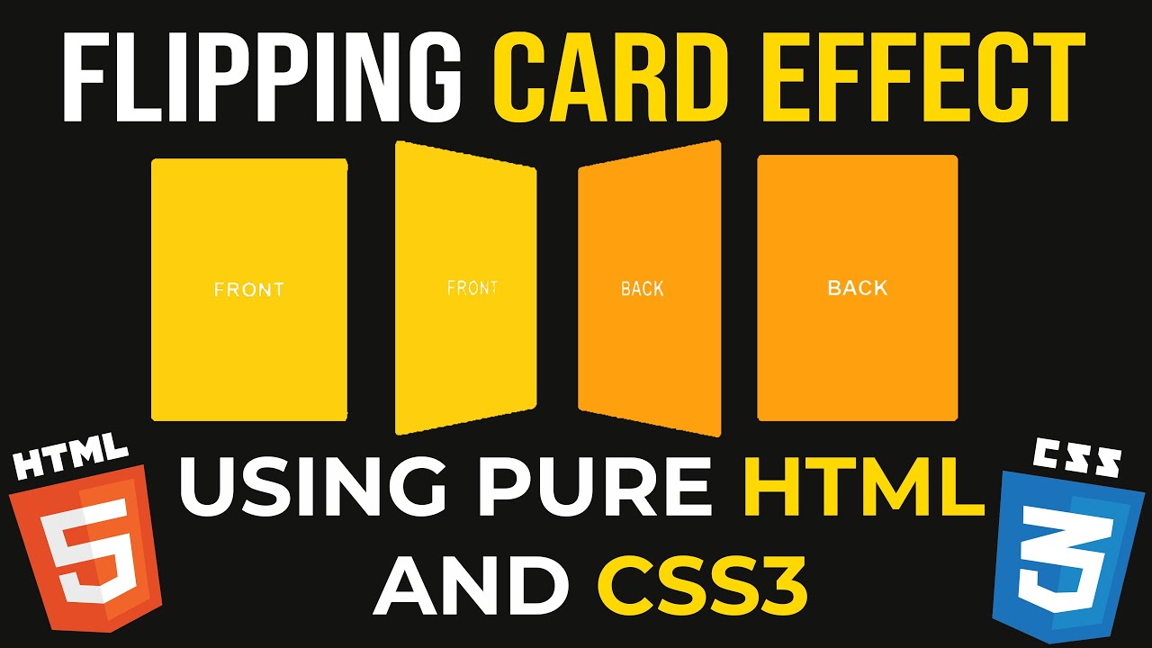 Flipping Card Effect Using Pure Html And Css3 Youtube