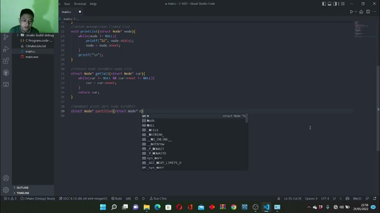 QUICKSORT : PART 3. IMPLEMENTASI QUICKSORT LINKED LIST DALAM BAHASA PEMROGRAMAN C - YouTube