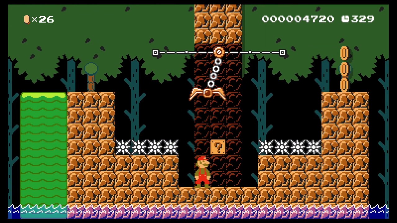 Eric's Super Mario Maker 2 Levels: Swinging Claw Forest - YouTube