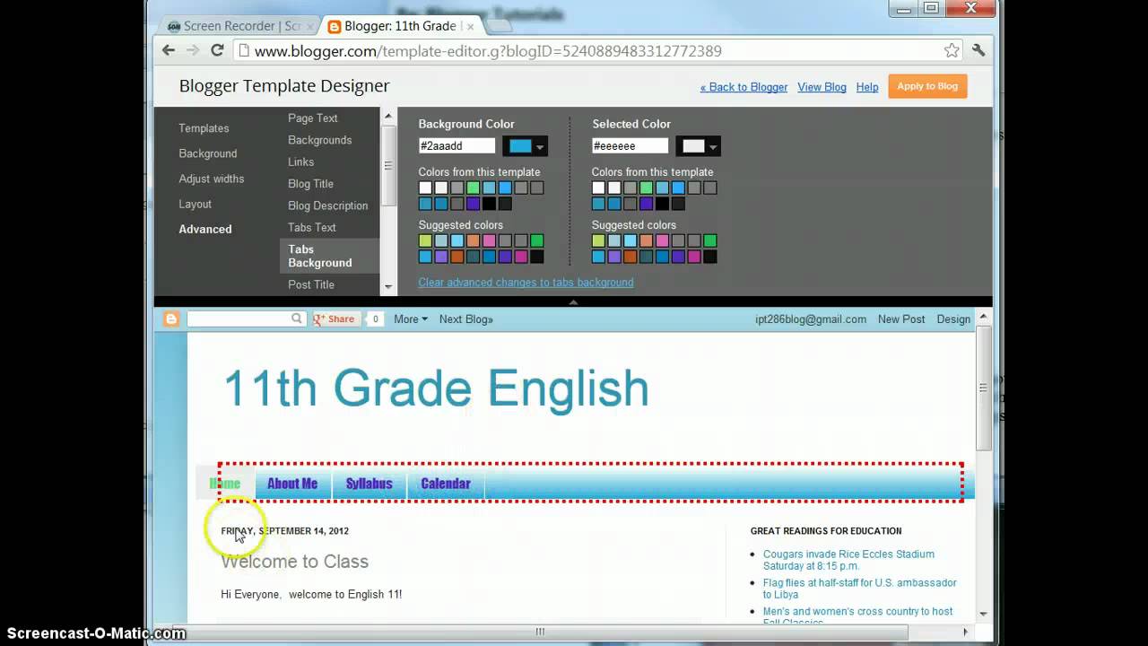 How to Customize your Navigation Tabs on Blogger - YouTube