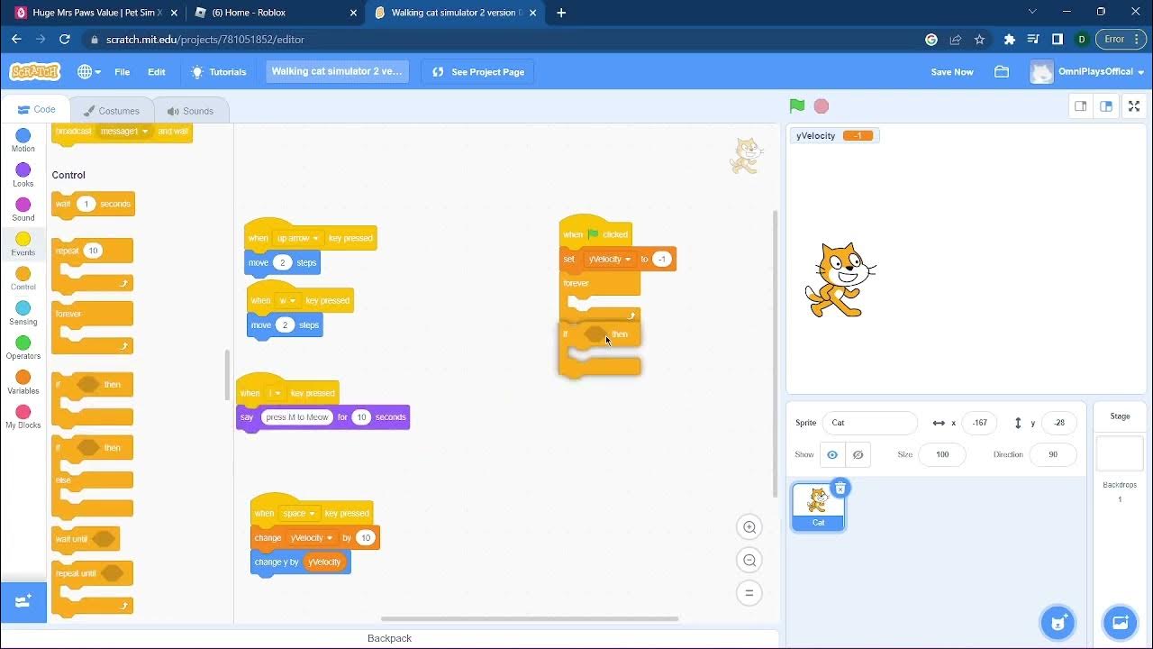 Scratch turtorial - How to make your character speak and jump - YouTube