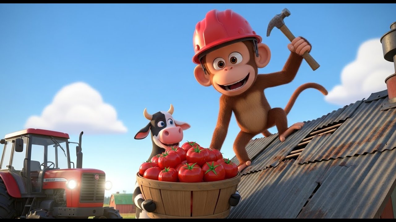 Farm Work: Monkey Tractor Morning Routine Fixing Roof – Harvest ...
