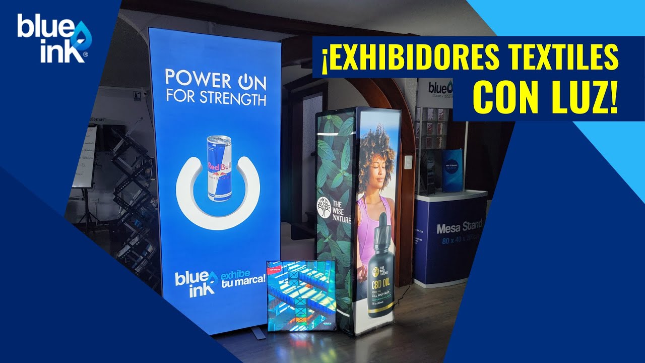 Exhibidores de publicidad con gráfica textil e iluminación LED ...