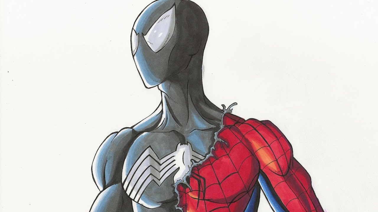Spider-Man Symbiote Takeover Drawing (Timelapse) - YouTube