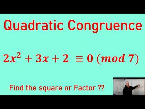 Solve a Quadratic Congruence by Factors or Find the Square - YouTube
