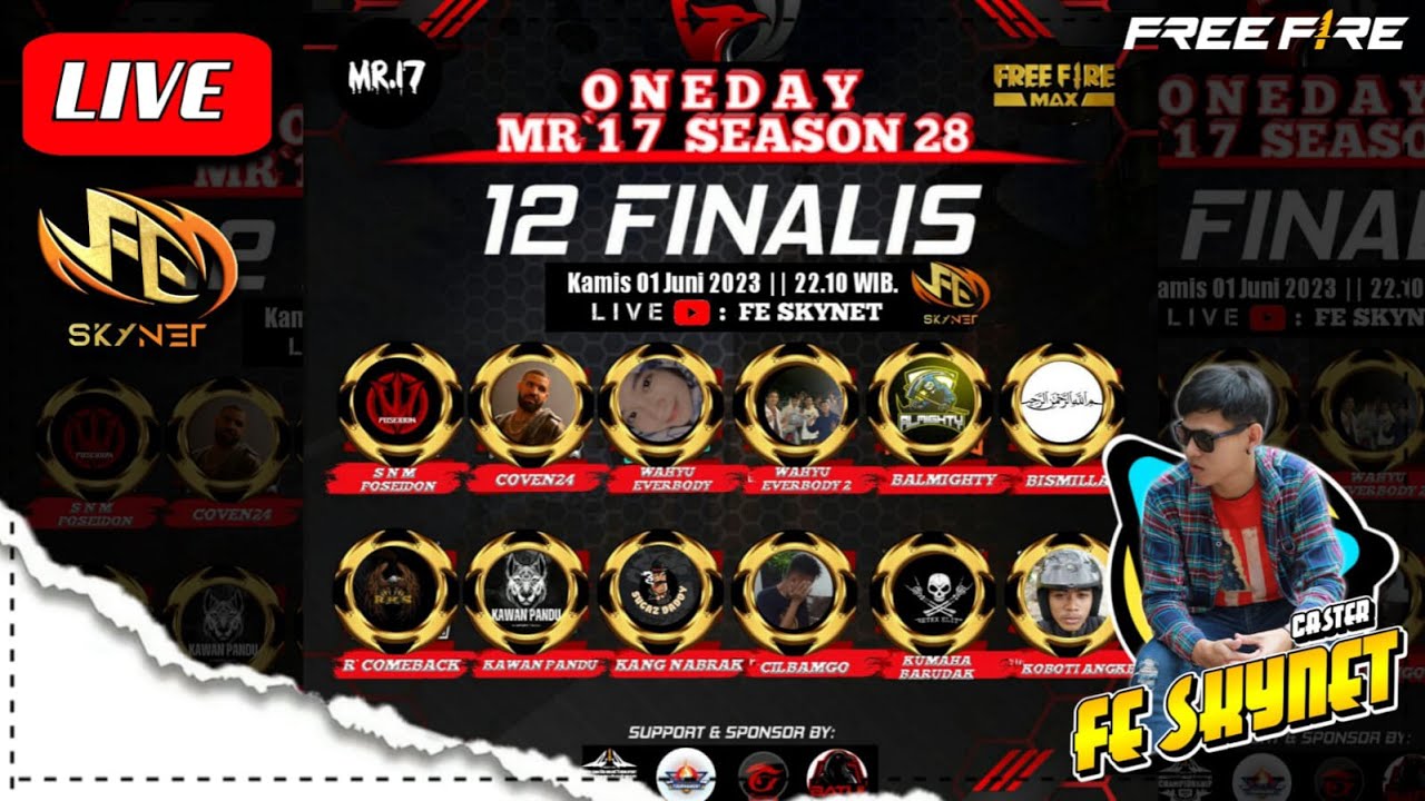 🔴LIVE FINAL ONE DAY BY MR 17 S28 - 3 MATCH - FE SKYNET - YouTube
