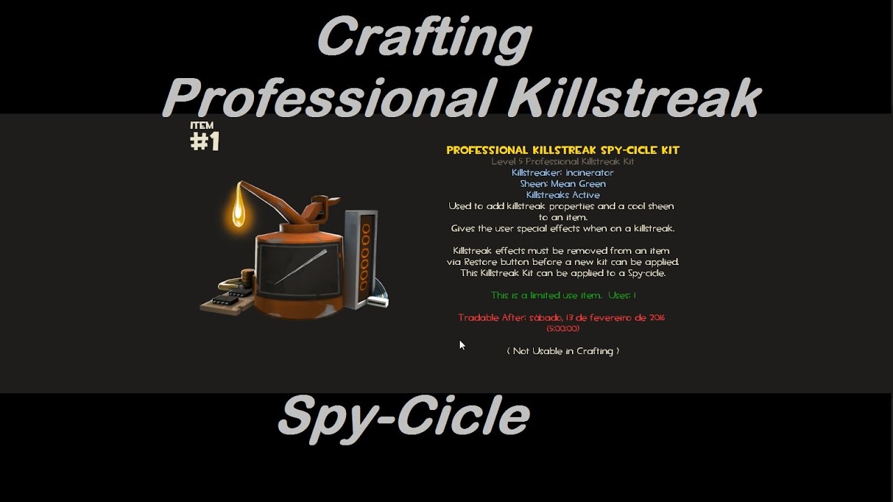 TF2: Crafting a Professional Killstreak Spy-cicle - YouTube