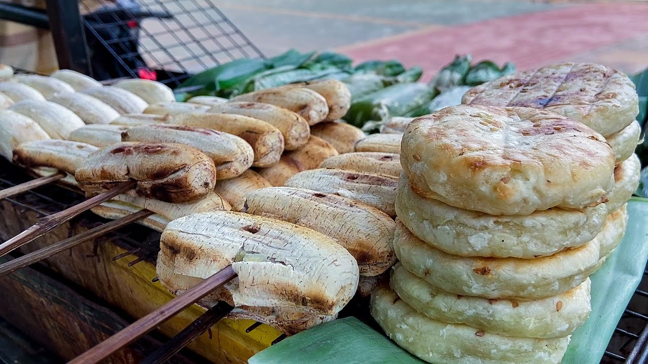 AMAZING STREET FOOD THE REAL BANANA, GRILLED STICKY RICE BANANA ...