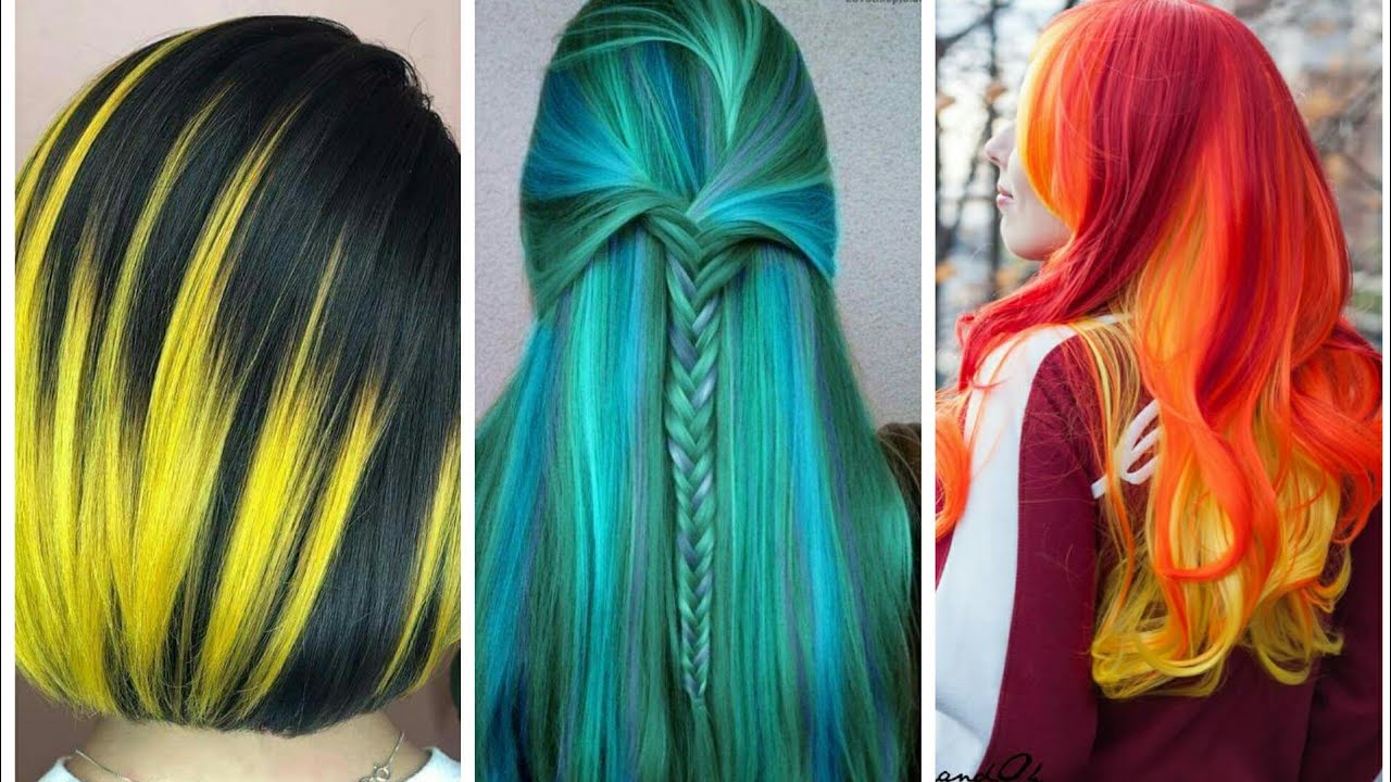 new colourful hair design pictures ideas for girls and women 2020 - YouTube