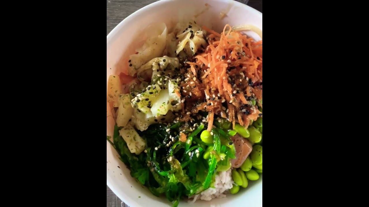 Poke Bowl on a hot September day ! Cold and delicious! - YouTube