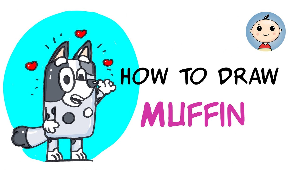 How to Draw Muffin from Bluey, Step by Step Tutorial. Easy - YouTube