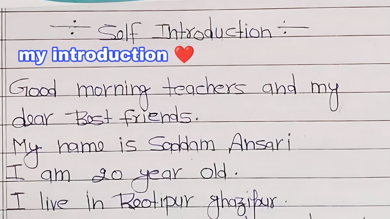 How to give self introduction in English 2023 || introduce yourself in ...