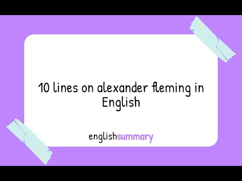 10 lines on alexander fleming in English - YouTube