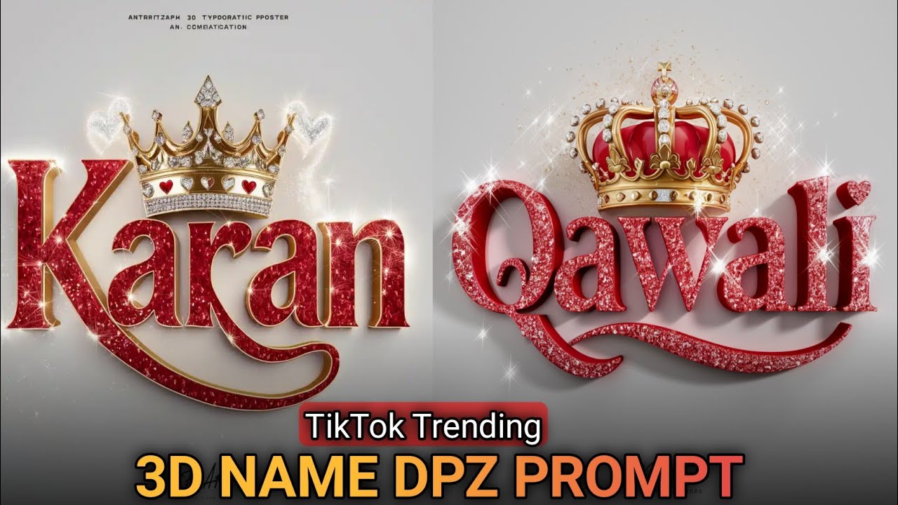 Make Viral Trending 3D Name Dps Art Work Logos | New Prompts New Ai ...