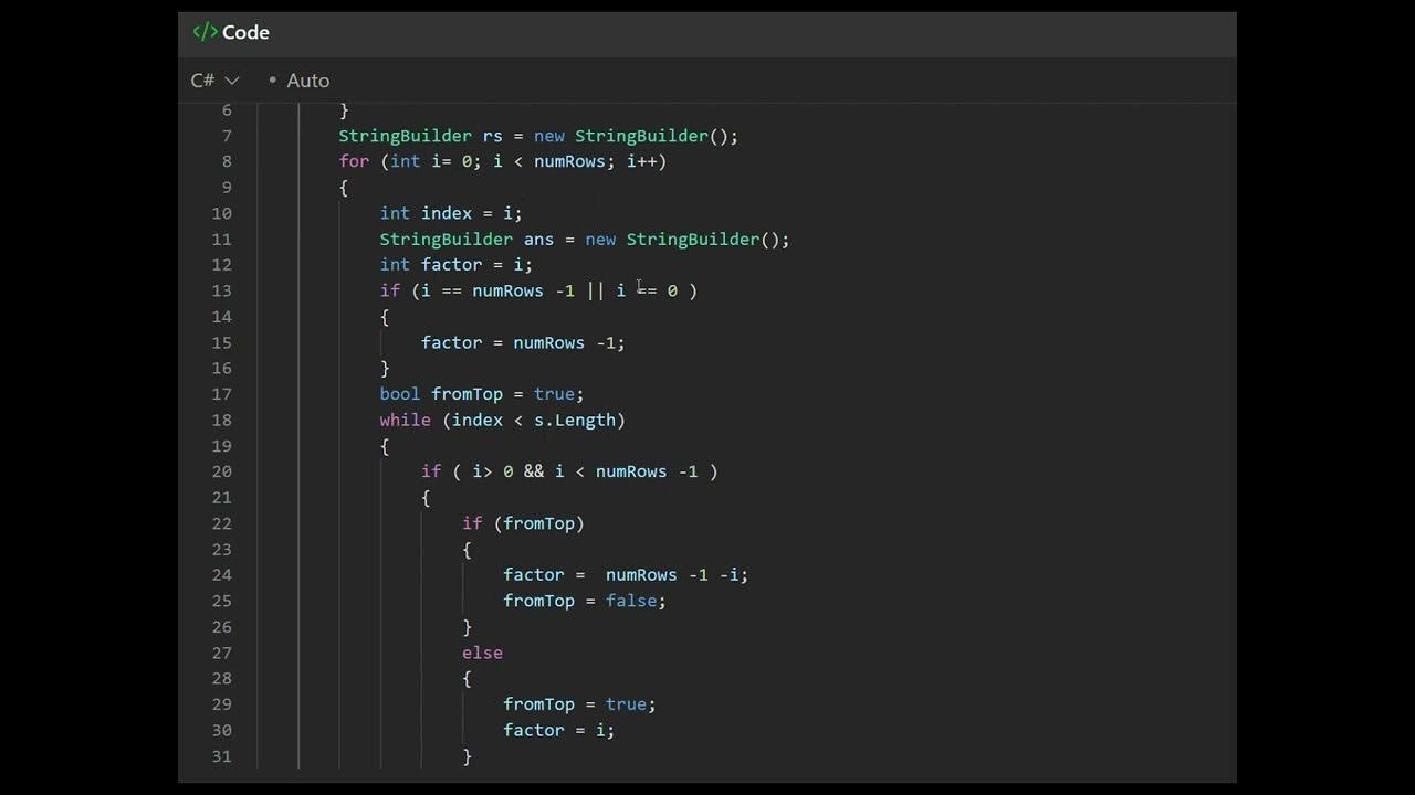 Leetcode 6 ZigZag Conversion Explanation and C# Implementation - YouTube