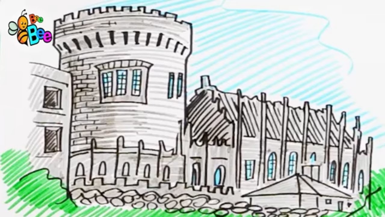 How to draw Castle - YouTube