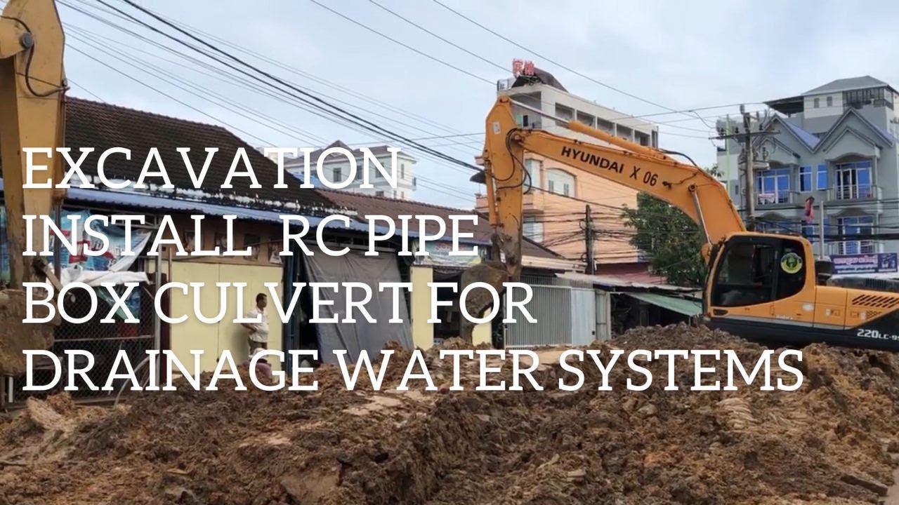 HOW install RC Pipe and Precast Concrete Box Culvert Storm Drainage ...