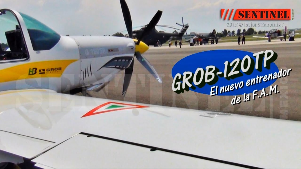 El entrenador Grob 120TP, presente en la Feria Aeroespacial México ...