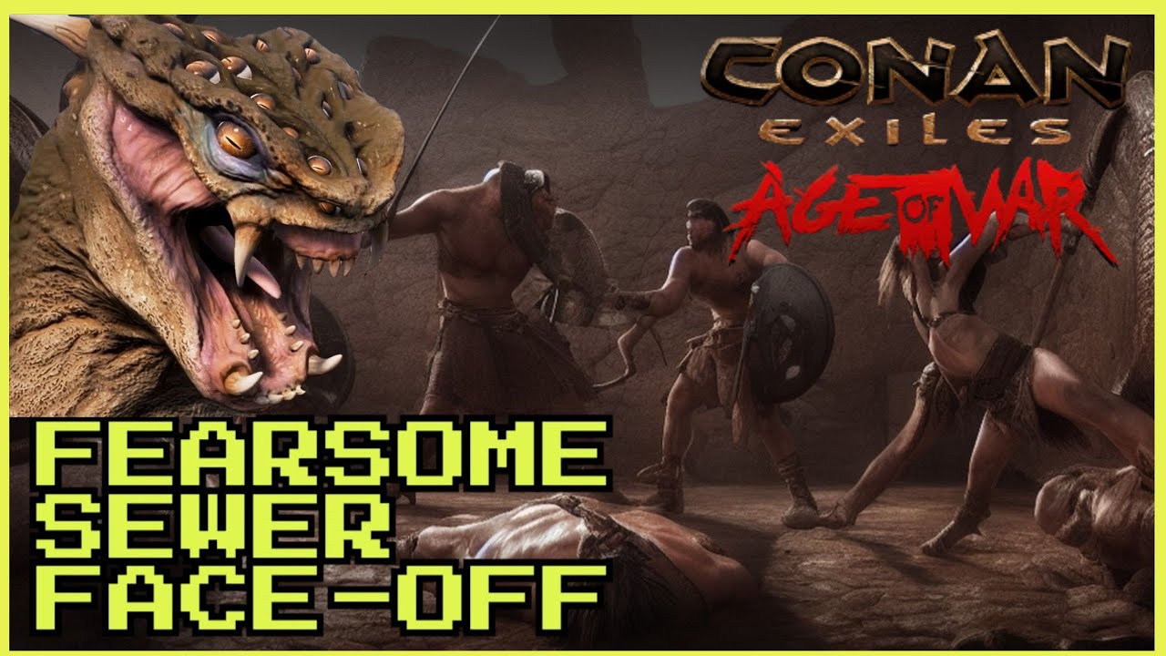 Epic Battle in Conan Exiles: Facing the Fearsome Sewer Snake - YouTube