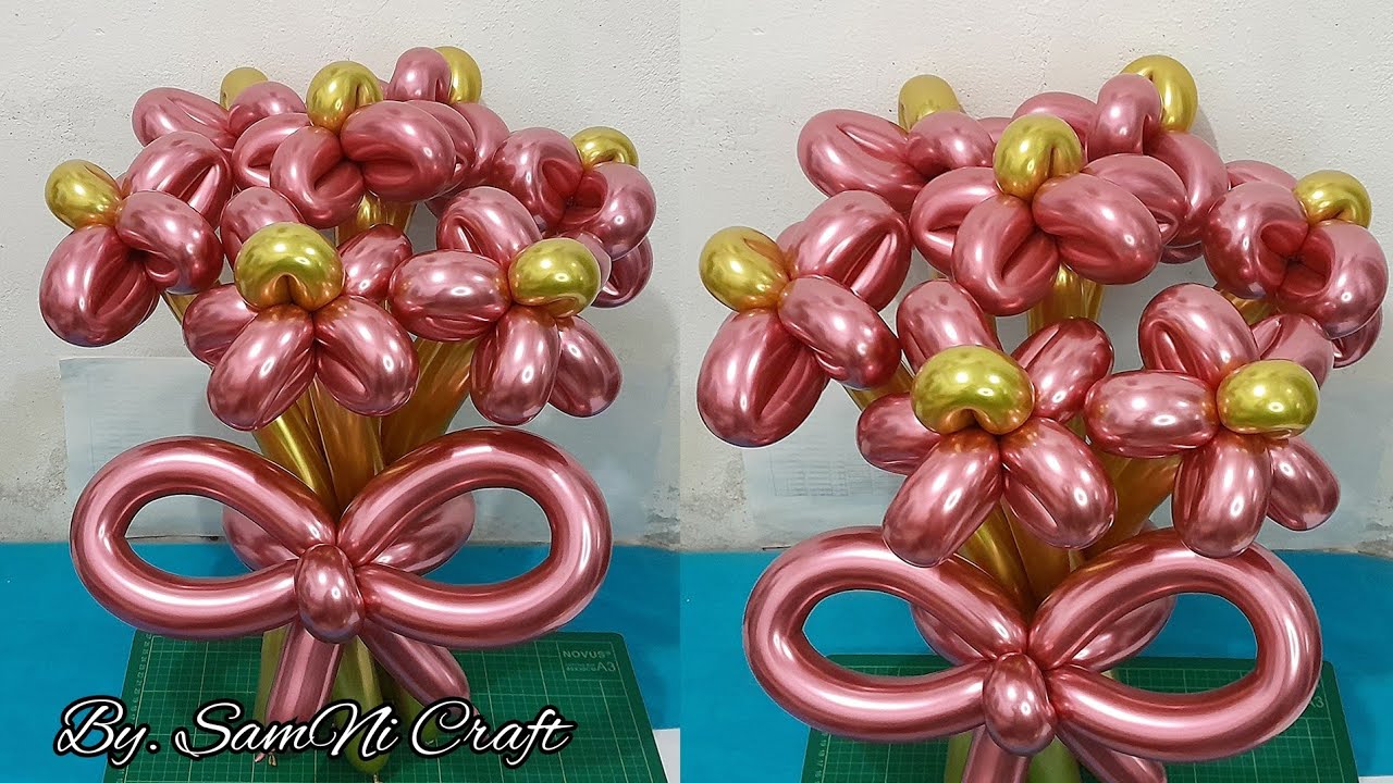 DIY | Ballon Bouquet Low Budget | Buket Bunga Balon untuk Pemula - YouTube