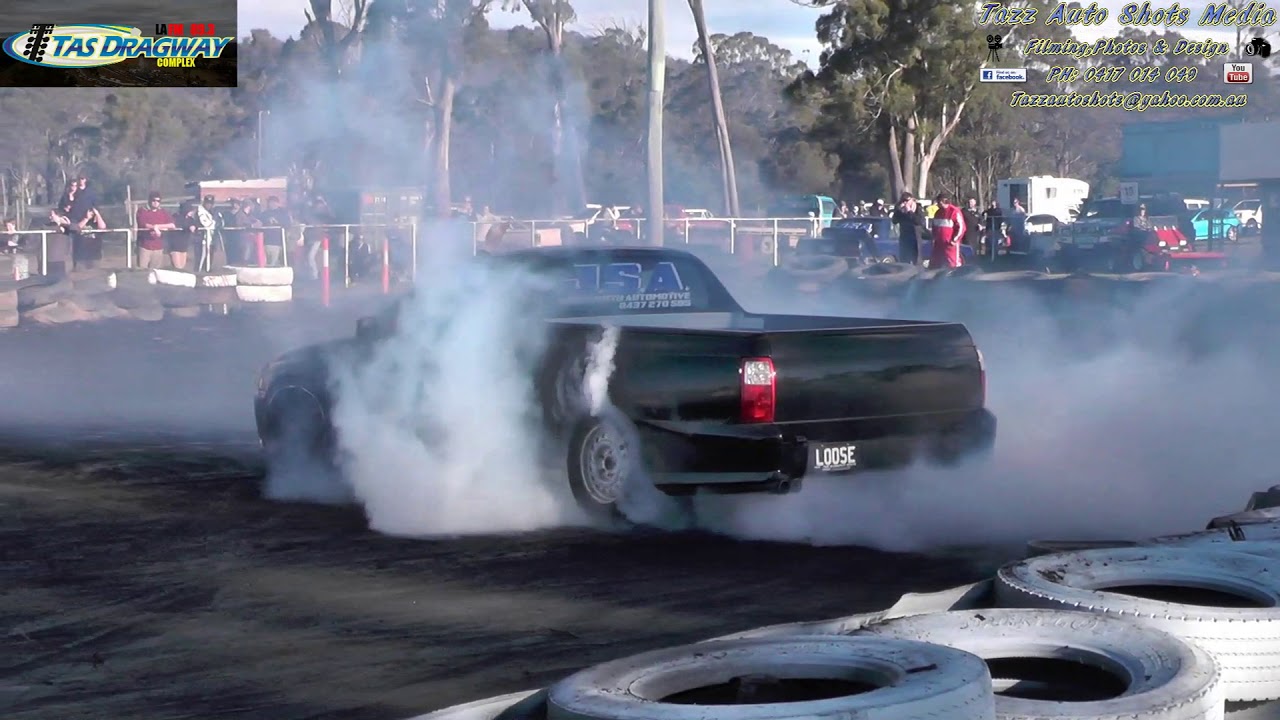 V8 Burnout Highlights Tas Dragway 19/5/18 - YouTube