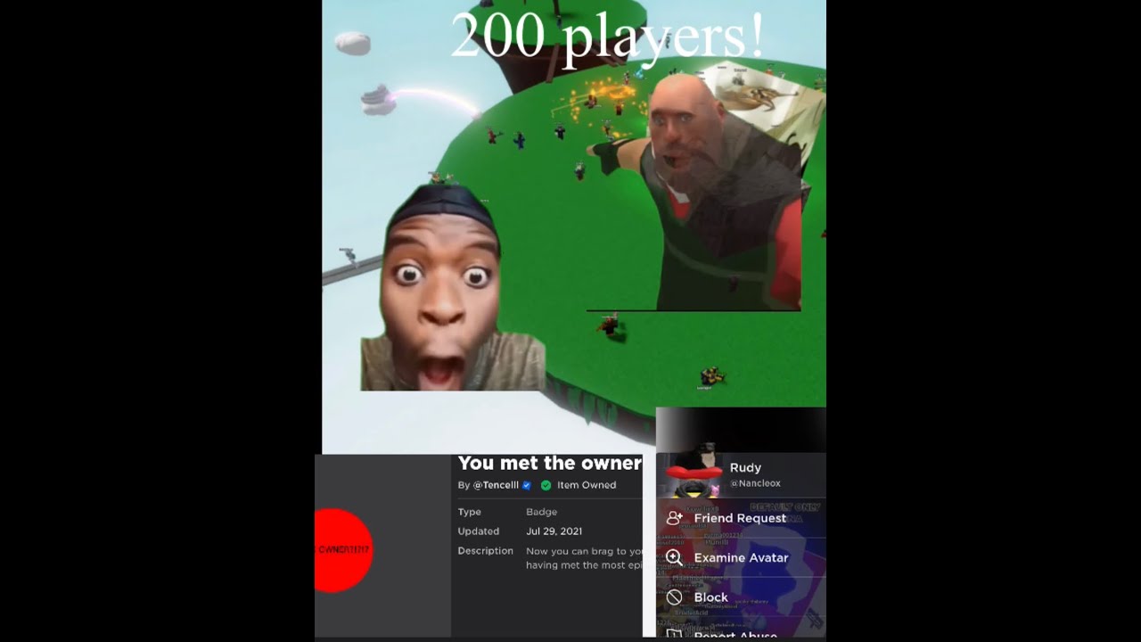 Slap battles 200 players! + meet the owner badge (Roblox slap battles ...